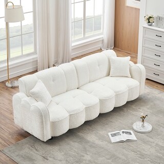 94.88" Modern Teddy Velvet Upholstered Sofa with Special Cloud Design ...