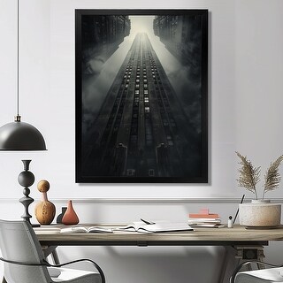 Designart "Grey Colossal Structure Skyscrapers I" Skyscrapers Framed ...