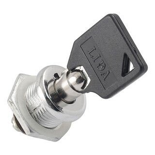 18mm Thread Metal Screw Type Turning Key Cam Lock Lockset - Silver Tone ...