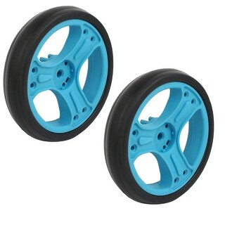 2pcs 150mm Dia Plastic Single Wheel Pulley Rolling Roller Blue 8mmx25mm ...