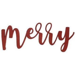 Red "Merry" Hanging Script Sign - Bed Bath & Beyond - 37670789