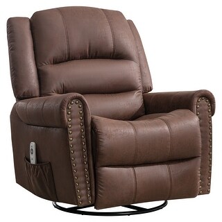 Lazy Boy Swivel Manual Reclining Chair, Rocker Chair w/Heat & Massage ...
