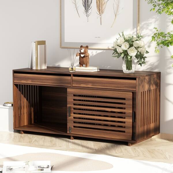 Large Multi-Functional Pet Crate with Secure Locking/Floor Protection ...