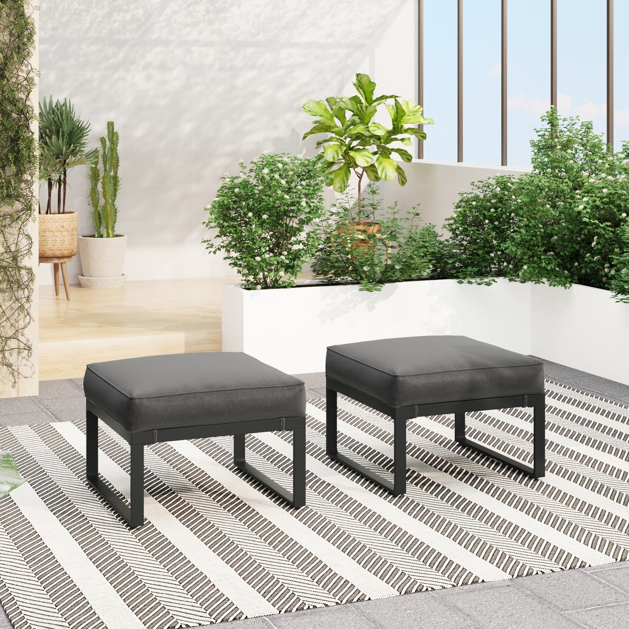 Aluminum outdoor ottoman store
