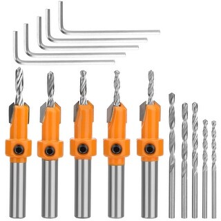 5-Piece Counter Sink Bit Set with Round Shank and Hex Wrench - Bed Bath ...