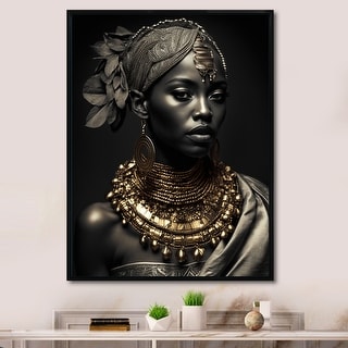 Designart "African American Queen With Traditional Jewelry VI" African ...