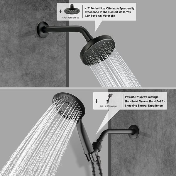 BRIGHT SHOWERS 6 & 10 Inch Shower Arm with Flange Shower Pipe Arm for ...