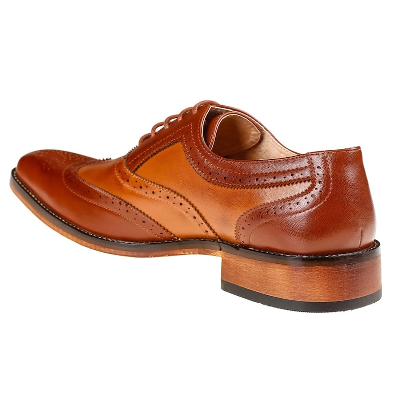 Gino Vitale Mens Two Tone Wing Tip Oxford Dress Shoes - Overstock ...