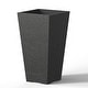 Black Tall Plastic Trapezoid Plant Pots / Large Indoor and Outdoor ...