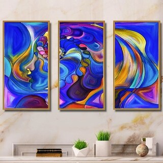 Designart "Life Geometry Series Interplay Of Human Profiles" Modern ...