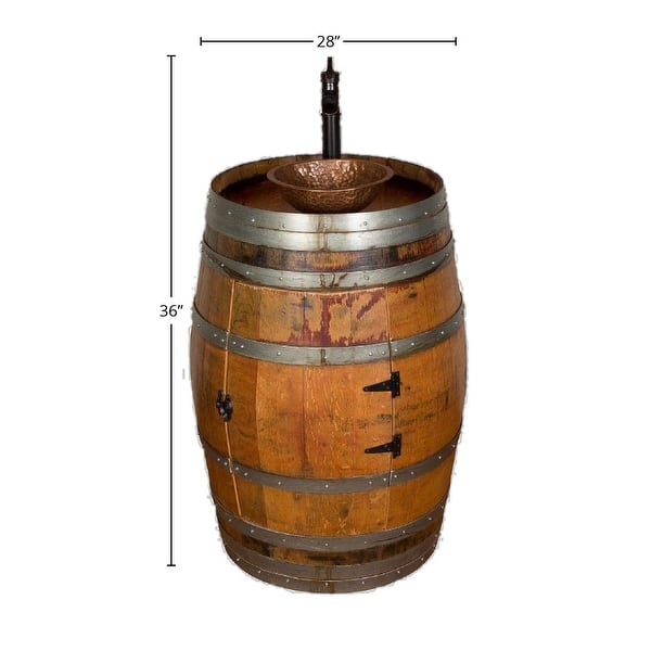 Wine Barrel Designs 36" Tall Free-standing Solid Wood Barrel Vanity ...