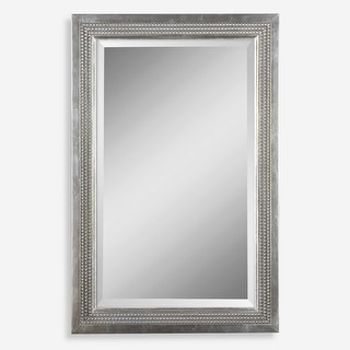 Triple Beaded Framed Rectangular Wall Mirror - 35" - Silver - Bed Bath ...