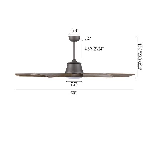 MLiAN 60 inch 6-Blades Indoor Smart LED Ceiling Fan With Remote ...