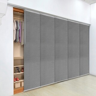 InStyleDesign - Iron 5-Panel Single Rail Panel Track Extendable 58"-110 ...