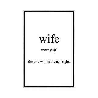iCanvas "Wife Meaning" by Pixy Paper Framed - Bed Bath & Beyond - 37699966