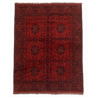 ECARPETGALLERY Hand-knotted Finest Khal Mohammadi Red Wool Rug - 5'0 x ...