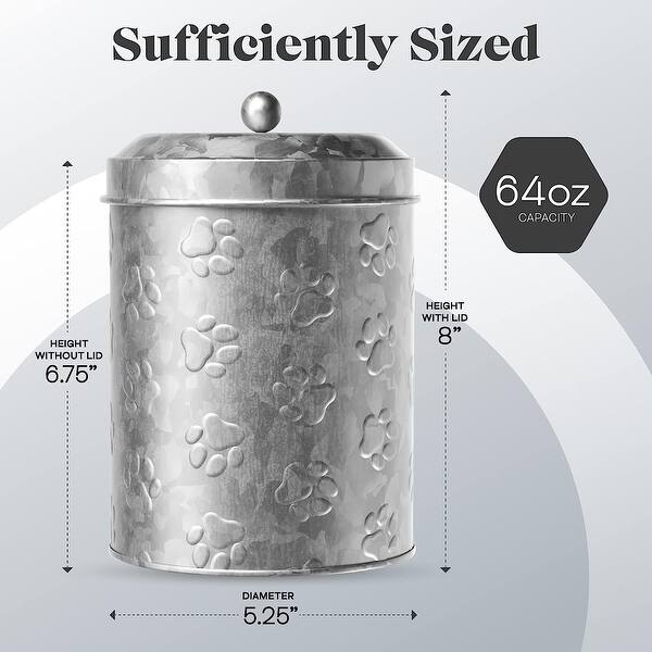 Amici Pet Puppy Paws Galvanized Food Canister - Bed Bath & Beyond ...