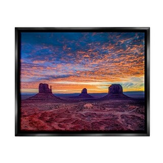Stupell Mesa Buttes Desert Canyon Radiant Orange Sunset Floater Frame ...