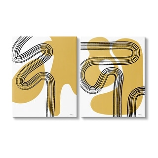 Stupell Wavy Lines Over Shapes Canvas Wall Art Design By Cat Thurman ...