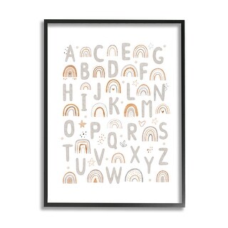 Stupell Pastel Rainbow Alphabet Framed Giclee Art Design by LSR Design ...