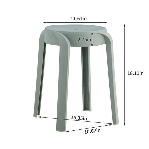 6 Pack Stackable Plastic Nesting Colorful Round Stools Indoor Outdoor ...