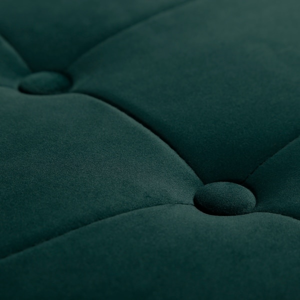 Shoe Storage Bench Navy Blue Velvet Footstool with Golden Metal Frame ...