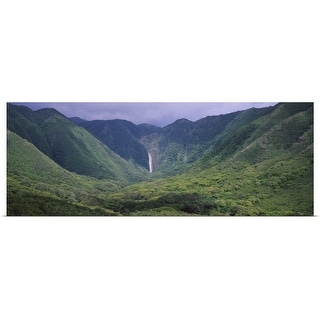 Waterfall in a forest, Moaula Falls, Halawa Valley, Molokai, Hawaii ...