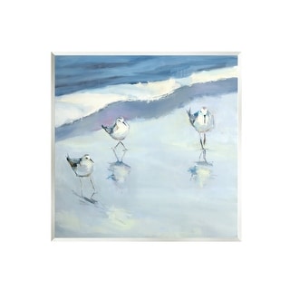 Stupell Blue Abstract Sandpipers Painting Wall Plaque Art by Kathleen ...
