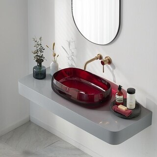 Vessel Sink Resin Bathroom Sink Modern Art Sink 2266-red - Bed Bath ...