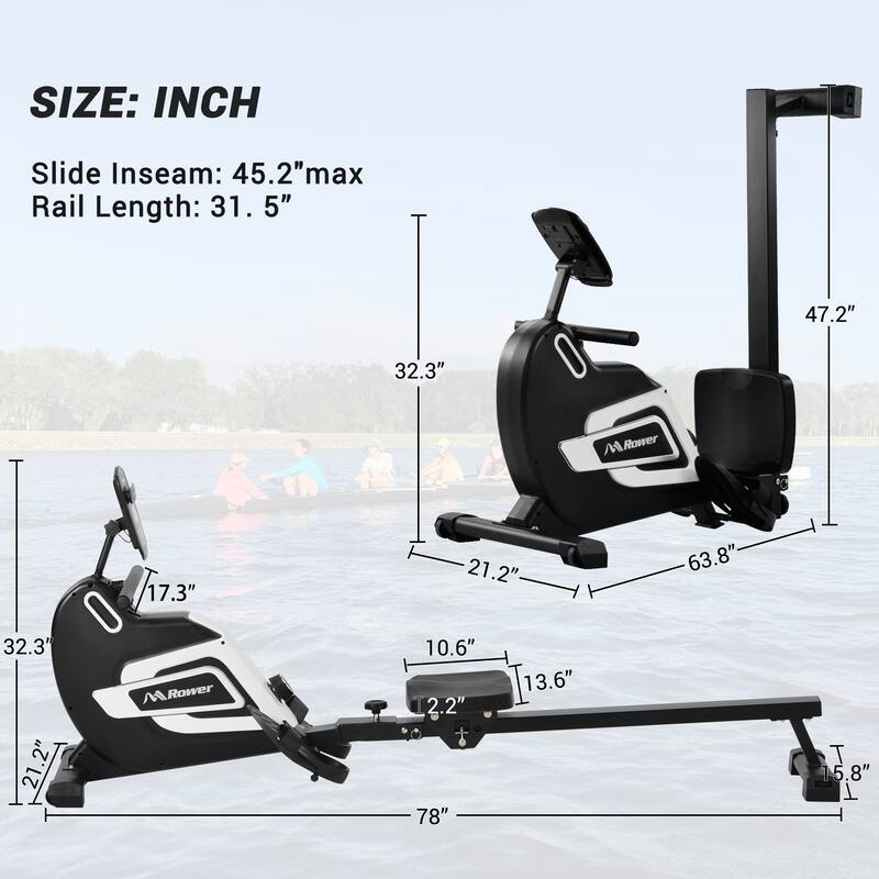 Magnetic Rowing Machine Folding Rower with 14 Level Resistance ...