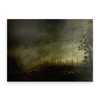 Nunu Rizani 'Misty Morning Forest' Floating Brushed Aluminum Art - Bed ...