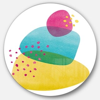 Designart 'Minimal Spots Balance I' Geometric Metal Circle Wall Art ...