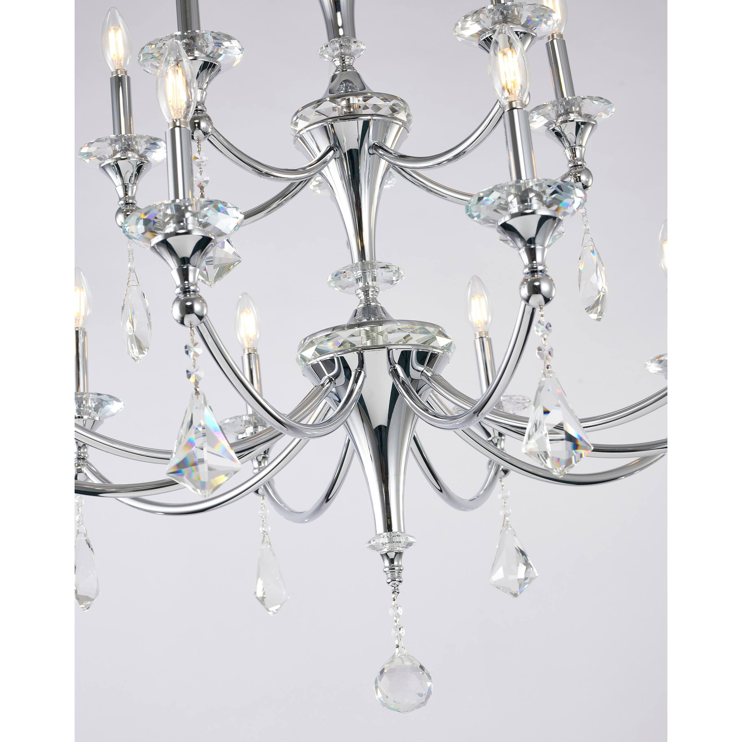 15-Light D36.5'' Two Tier Chrome Frame - Bed Bath & Beyond - 37435084