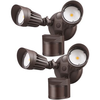 LED Security Light, Motion Sensor Flood Lights, 3000K, Bronze - 2PACK ...