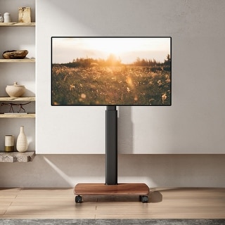 Rolling tv stand wood store