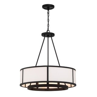 Bryant 6 Light Black Forged Chandelier - 24''W x 27.75''H - Bed Bath ...