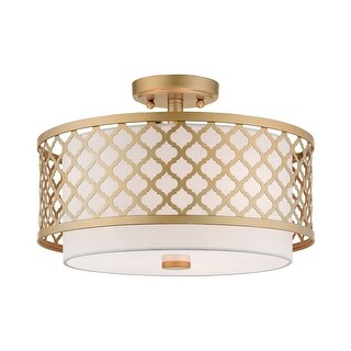Livex Lighting Arabesque 3 Light 15-1/4" Wide Semi-Flush Drum Ceiling ...