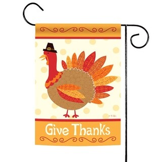 Turkey "Give Thanks" Outdoor Garden Flag 18" x 12.5" - Bed Bath ...