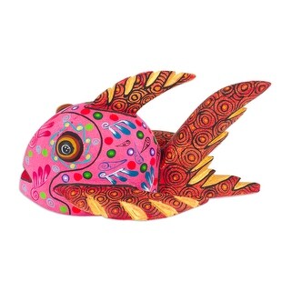 Novica Handmade Hot Pink Fish Wood Alebrije Figurine - Bed Bath ...