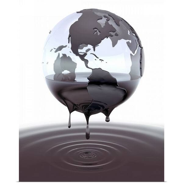 "CGI globe dripping crude oil" Poster Print - Multi - Bed Bath & Beyond ...