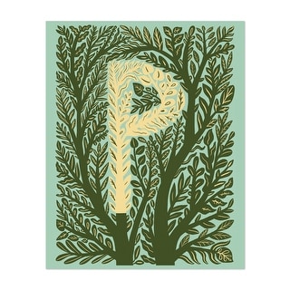 Botanical Letter P Monogram Typography Alphabet Art Print/Poster - Bed ...