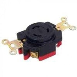 Cooper Wiring L520R 2-Pole 3-Wire Locking Receptacle, 20A, Black - Bed ...
