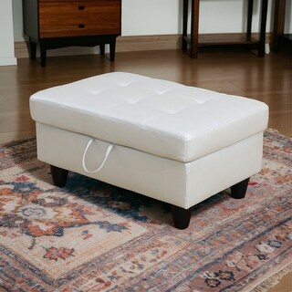 Rectangular Upholstered Ottoman With Storage And Liquid Rod - Bed Bath ...