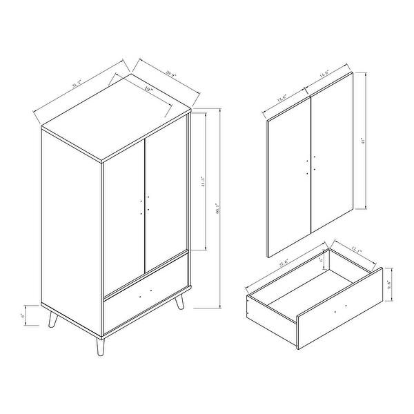 DH BASIC Minimalist Mid-Century Modern Distressed Grey 1-Drawer ...