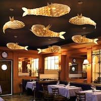 Unique Wooden Vivid Fish-shape Pendant Light - Natural Wood - On Sale ...