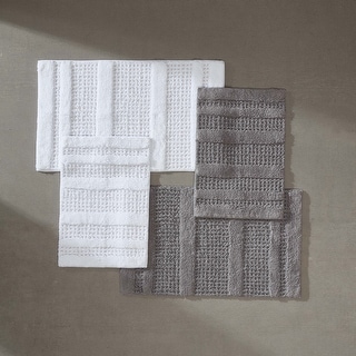 Kenneth Cole Solid Waffle Cotton 2 Piece Bath Rug Set - Bed Bath ...
