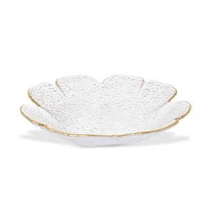 Set Of 4 Flower Shaped Plate With Gold Rim - Bed Bath & Beyond - 39744894