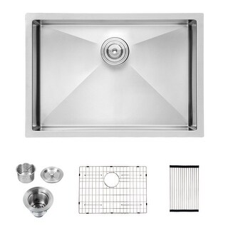 Undermount Stainless Steel Kitchen Sink 16 Gauge 10 Inch Deep Single ...