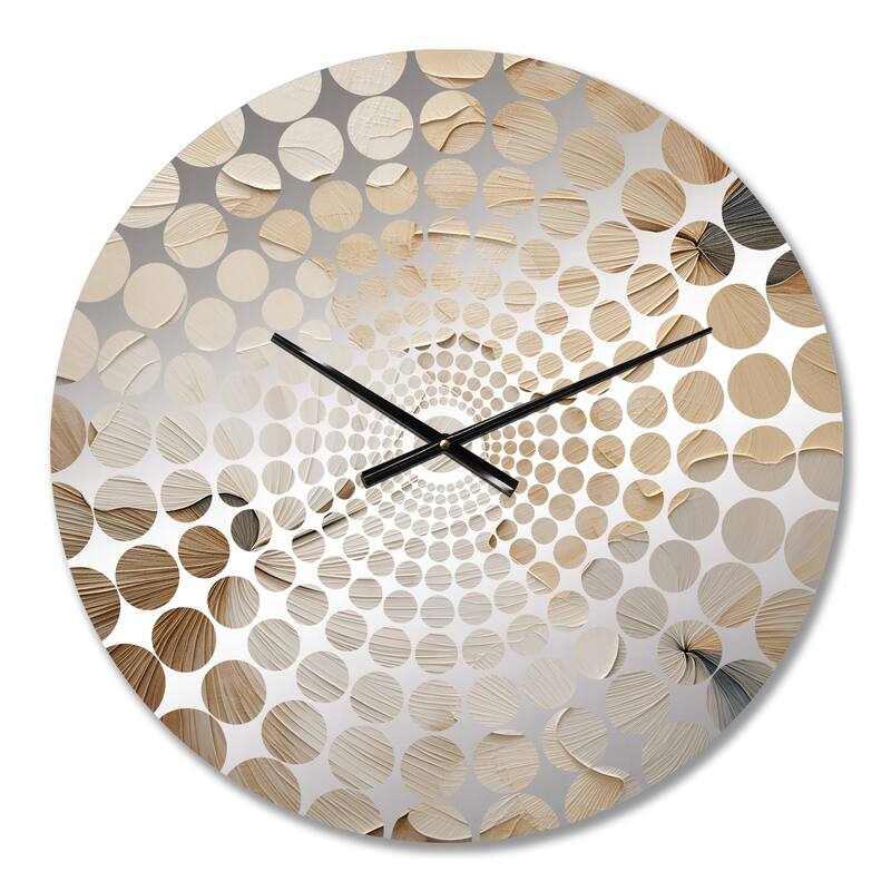 Designart "beige minimalism elegance in bloom" Beige Flowers Clocks ...