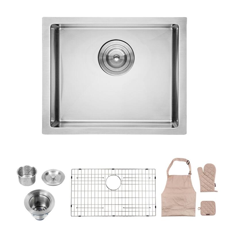 16-Gauge Stainless Steel Rectangle Undermount Single Bowl Kitchen Sink ...